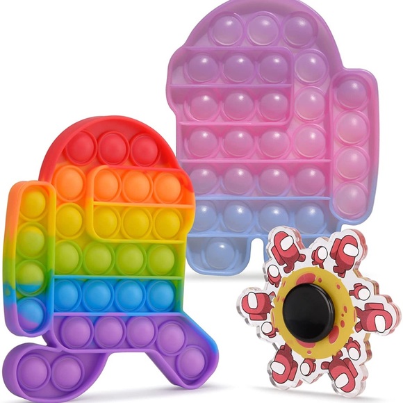 Toys | New Poppet Fidget Toy Pop 3 Pack Pop Fidget Spinner It Push ...